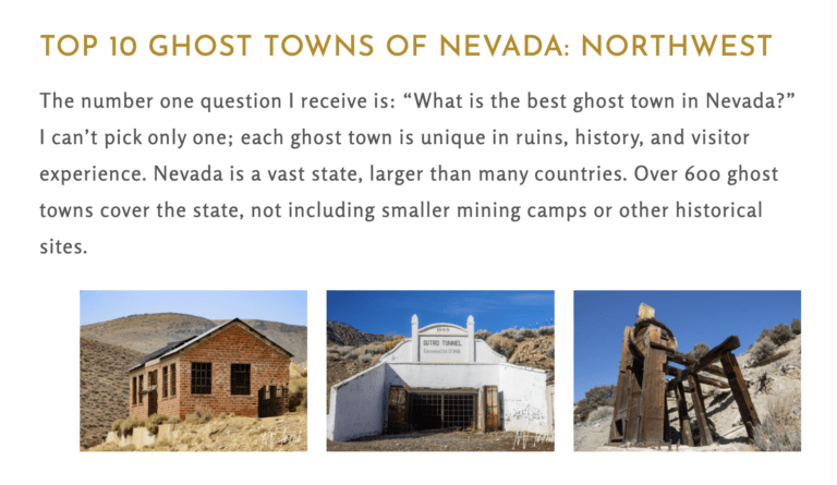 Nevada Ghost Towns Map - Nevada Ghost Towns & Beyond